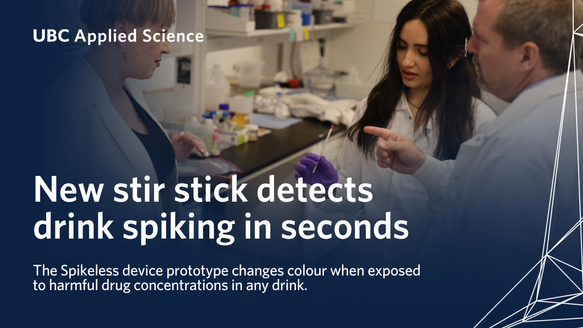 New stir stick detects drink spiking in seconds - News | UBC Engineering